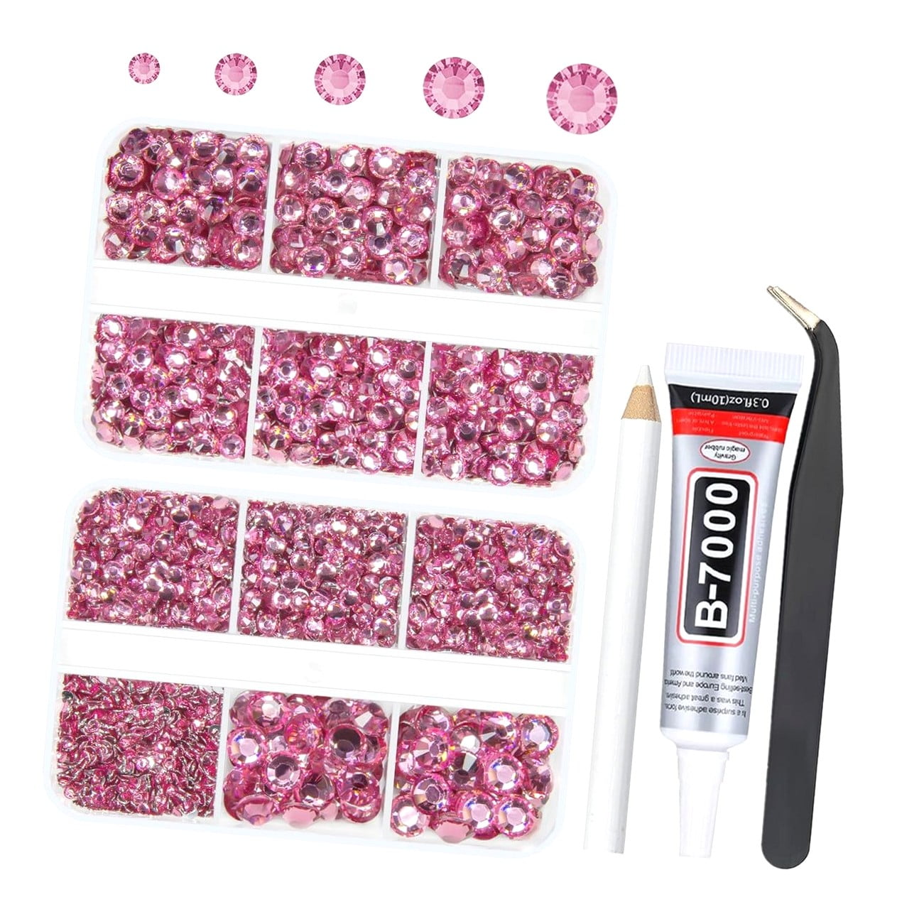 Hyjoy Dark Rhinestones for Crafting Flatback Stones 2mm 3mm 4mm 5mm 6mm Non-Hotfix Crystals for ...