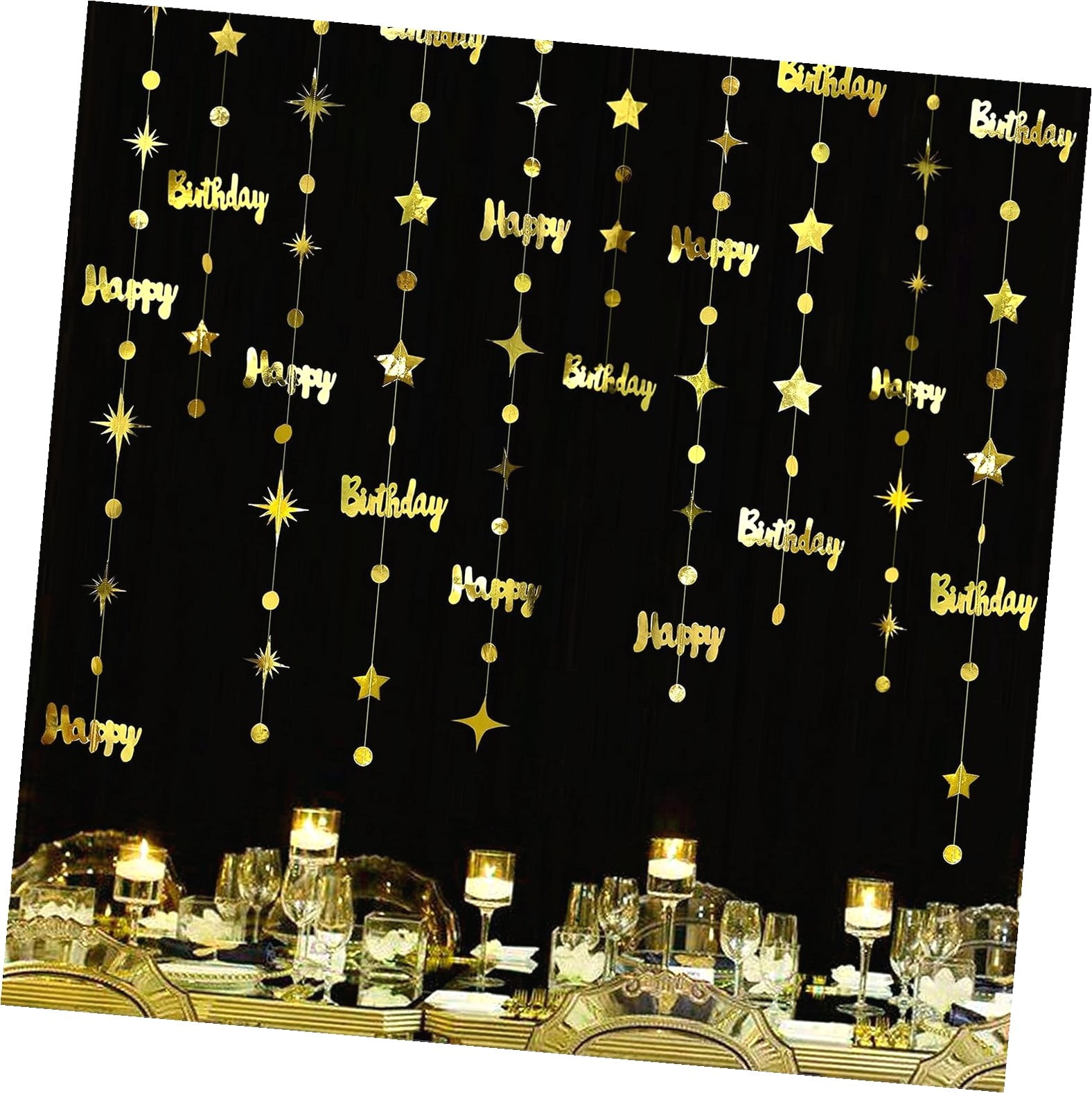 Hyjoy Decorations Circle Dot Garland Metallic Hanging Streamer Bunting ...