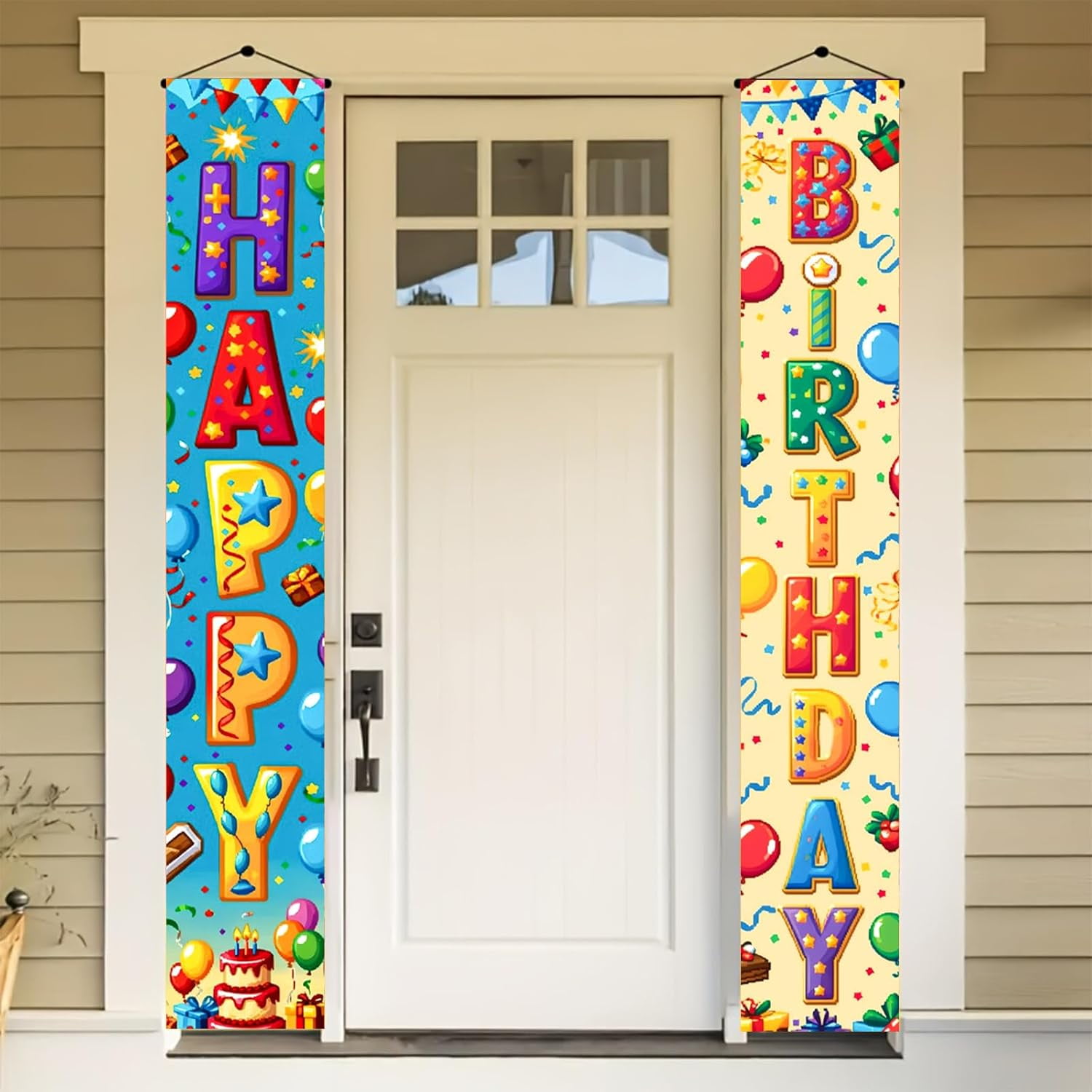 Hyjoy Door Banner 12x71 Inch Vertical Hanging Party Decoration with ...