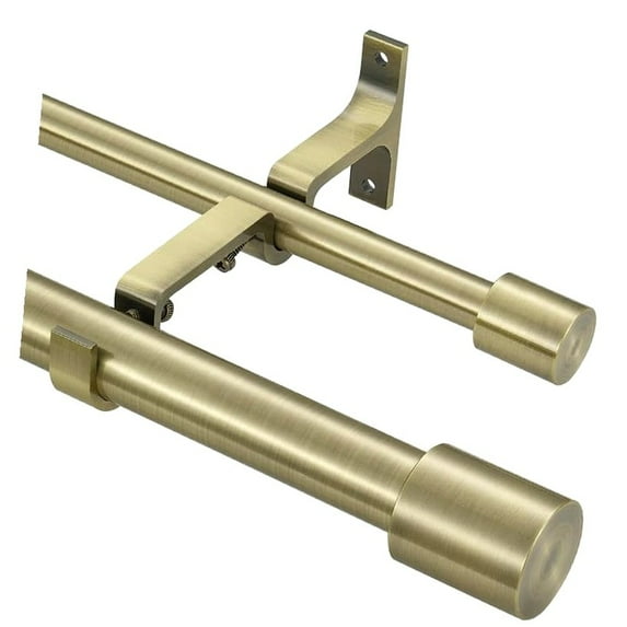 Hyjoy Double Curtain Rods 72-144", Bronze Double Window Rods with ...