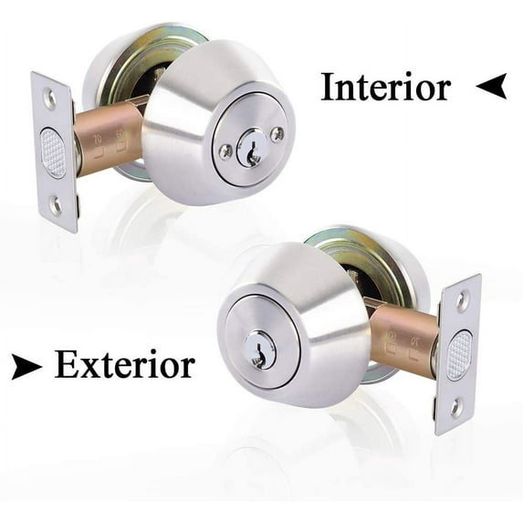 Hyjoy Double Keyed Deadbolt Lock - Operable from Both Sides, Dual ...