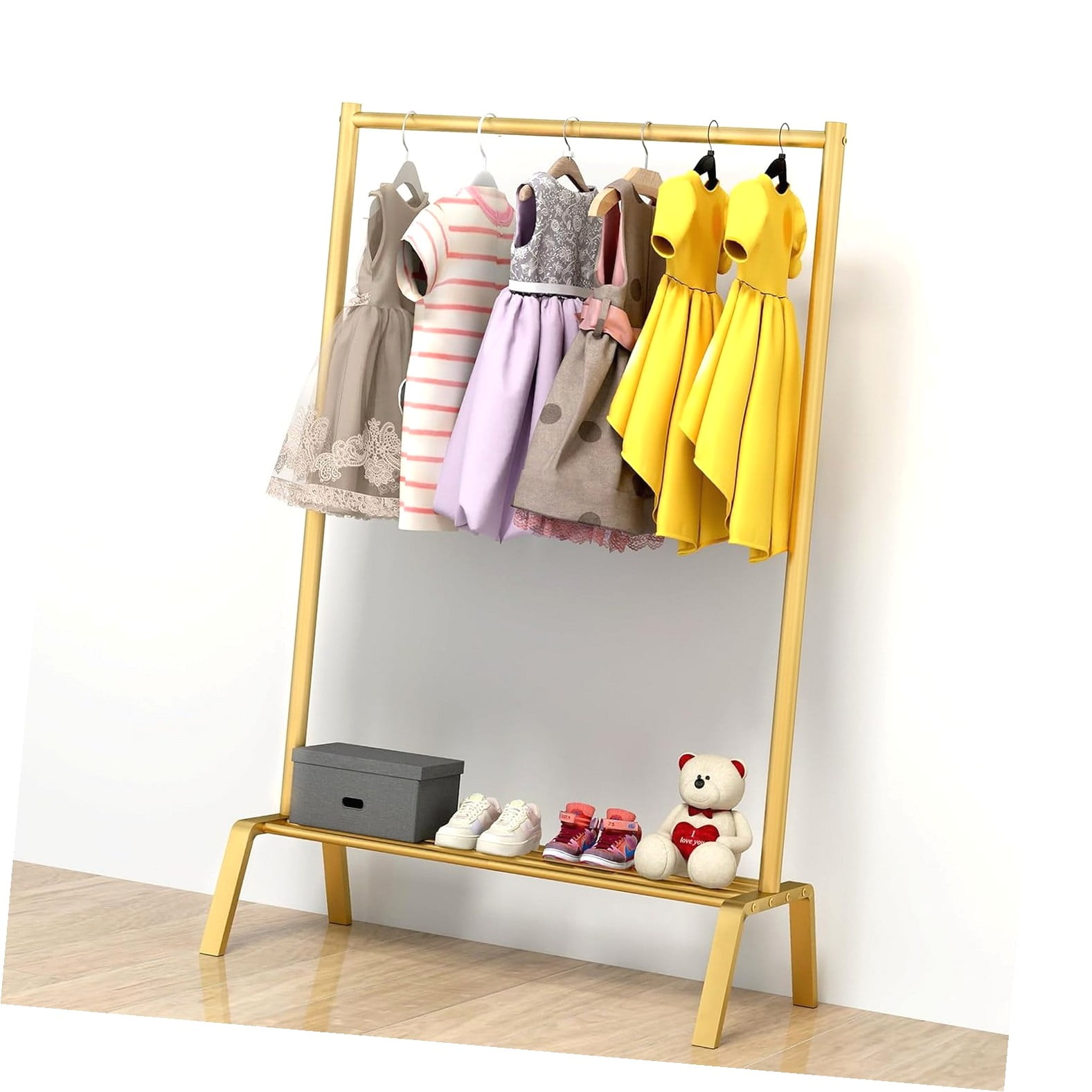 Hyjoy Dress Storage, Metal Clothing Rack, Costume Rack with Storage ...