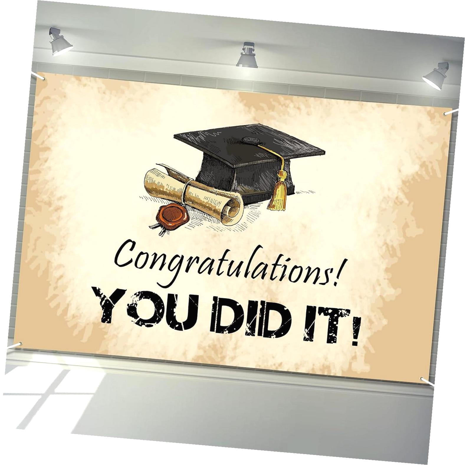 Hyjoy Extra Large Graduation Banner 72" x 48" You Did It Graduation ...