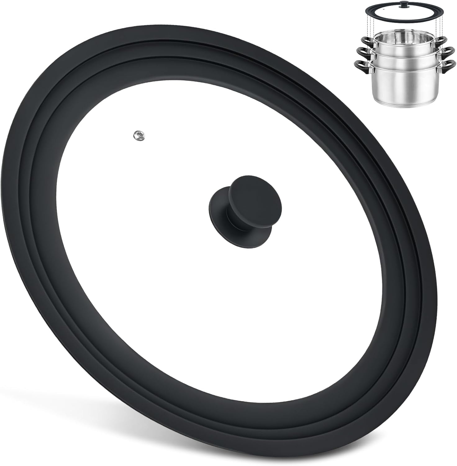 Hyjoy Extra Large Lid Fits 13", 14", 15" Cookware Pan Lid for Pots ...