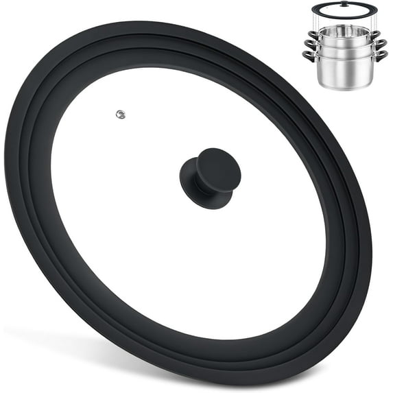 Hyjoy Extra Large Lid Fits 13", 14", 15" Cookware Pan Lid for Pots, Pans, and Skillets Tempered ...
