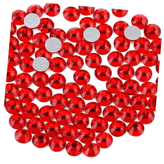 Hyjoy Flat Back Rhinestones Round, Light Siam (4.6-4.8mm) SS20/1440 ...