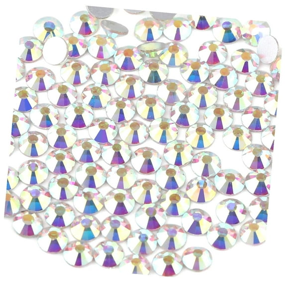 Hyjoy Flat Back Rhinestones Round for Nail and Craft Glue Fix ...