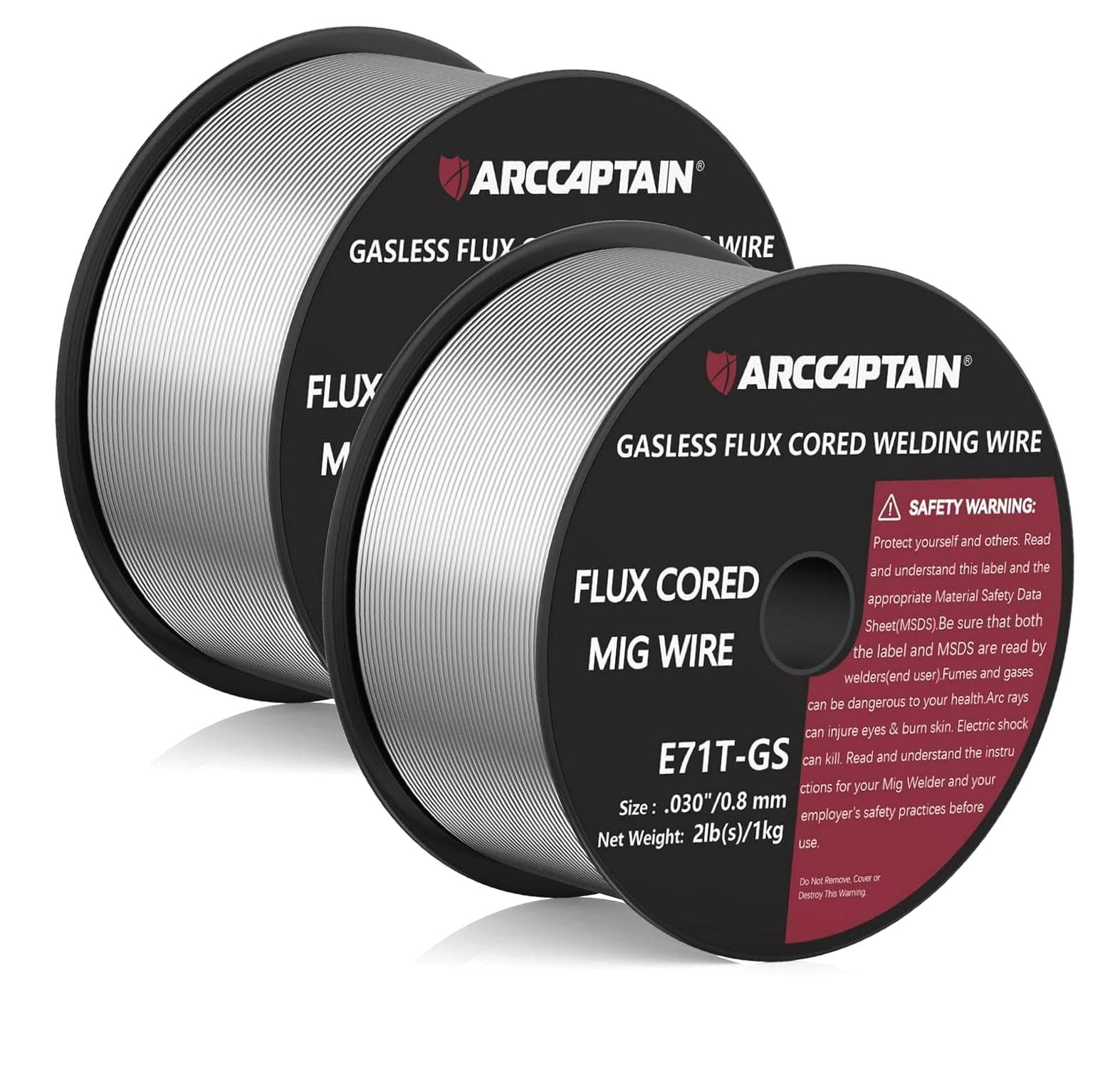 Hyjoy Flux Core Welding Wire .030", E71T-GS Mig Welding Wire 2-Pound X 2 Spool Gasless Mild ...