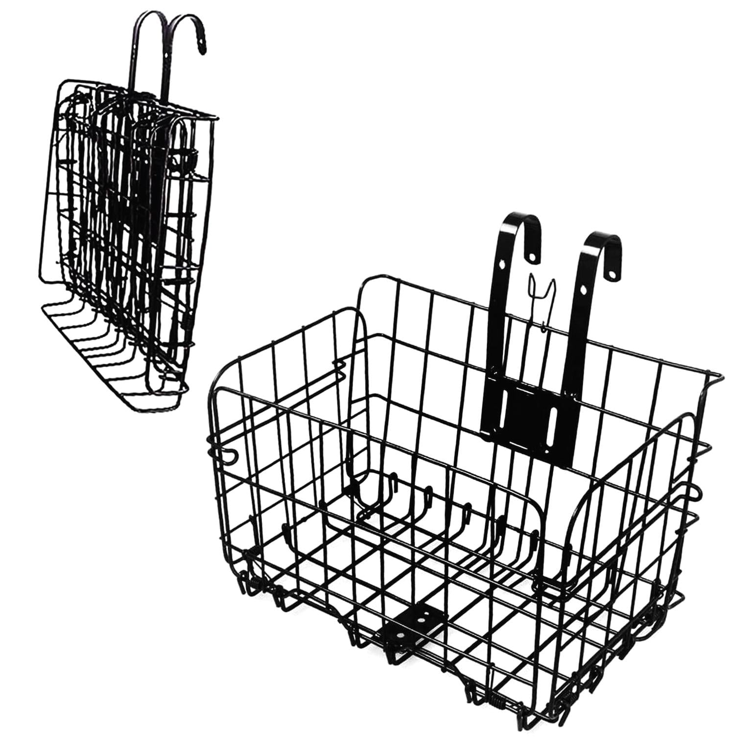 Hyjoy Folding Basket, Detachable Front Basket with Handles for Easy ...