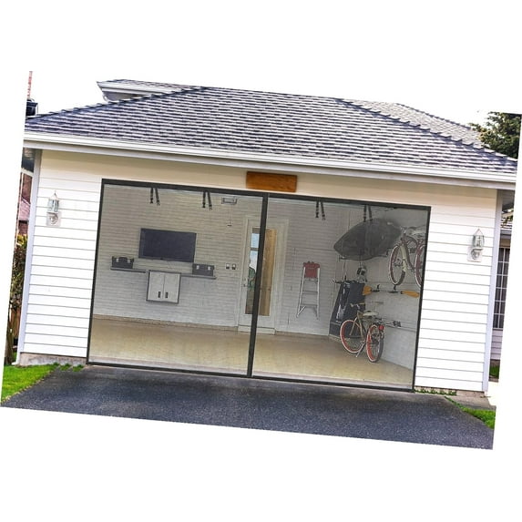 Hyjoy Garage Screen Doors for 1 car garage-8x8FT Fiberglass 1400g/4.1lb Garage Door Screen ...