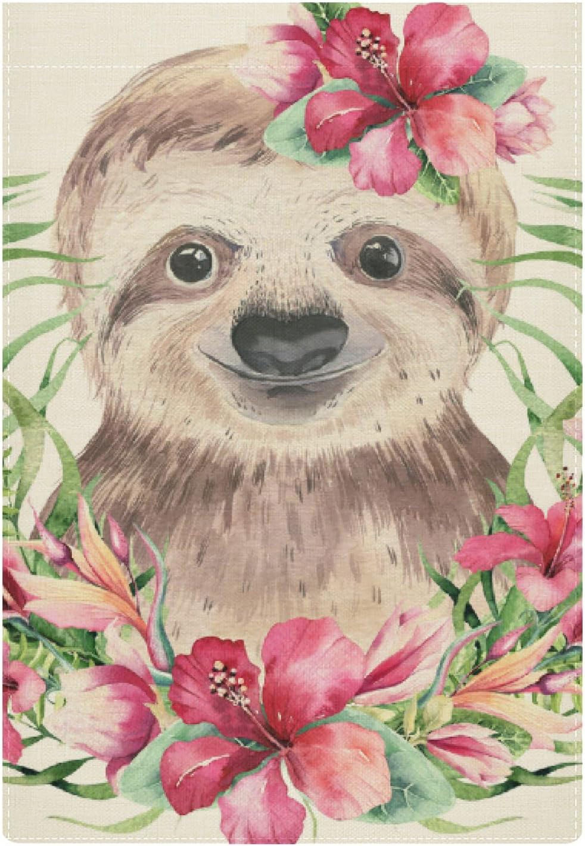Hyjoy Garden Flag Double Sided Sloth Tropical Animal, Fade Resistant ...