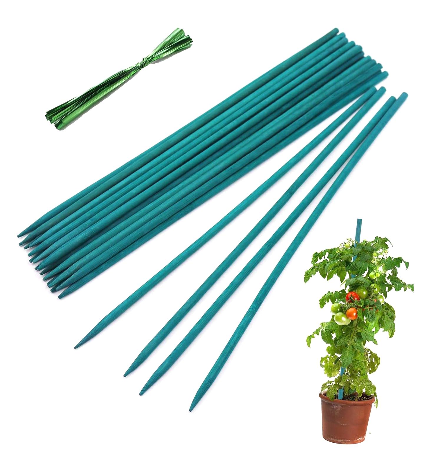 Hyjoy Garden Wooden Plant Stakes, Floral Support Sticks, Wooden Garden ...