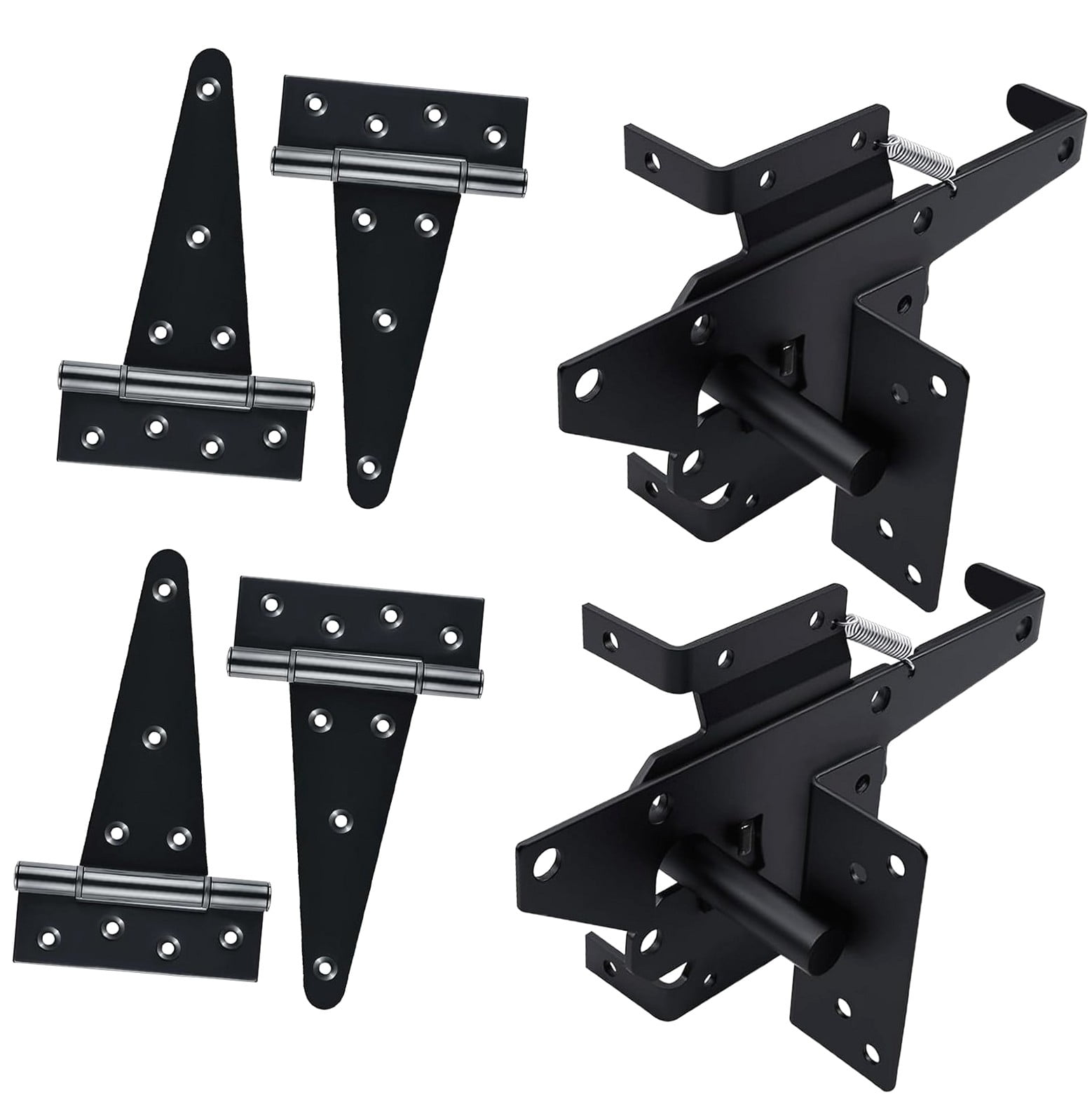 Hyjoy Gate Kit, Self- Gate Latches and Heavy-Duty Hinges Set, Suitable ...
