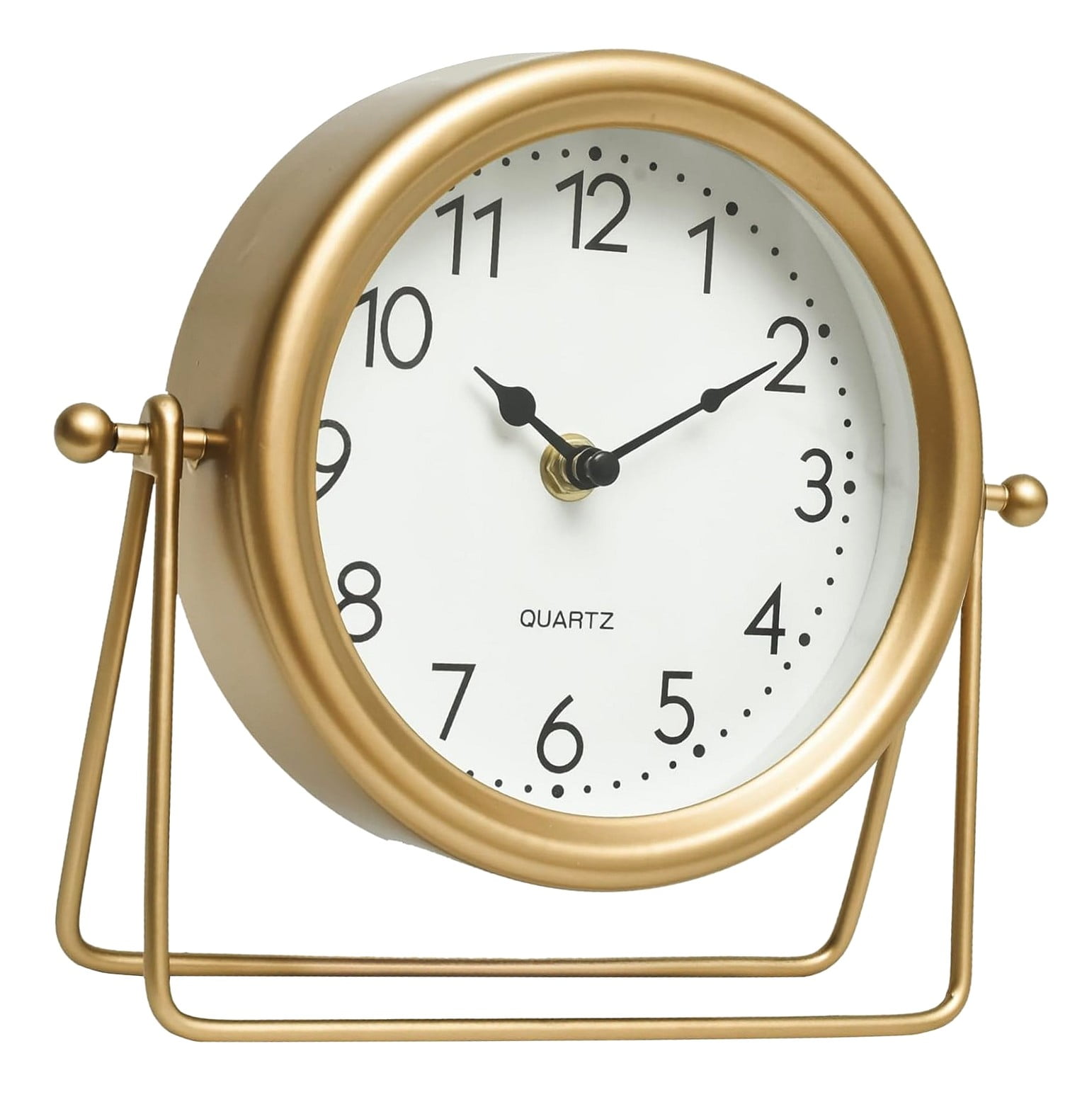 Hyjoy Golden Table Clock Office, Living Room, and Bedroom Clock with ...