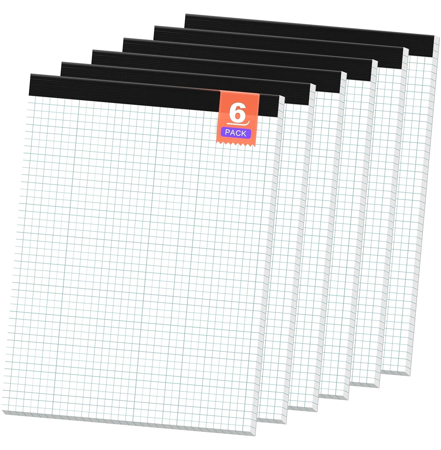 Hyjoy Graph Paper Pad 8.5x11 Inches, [6 Pack] Quad Ruled Grid Paper ...