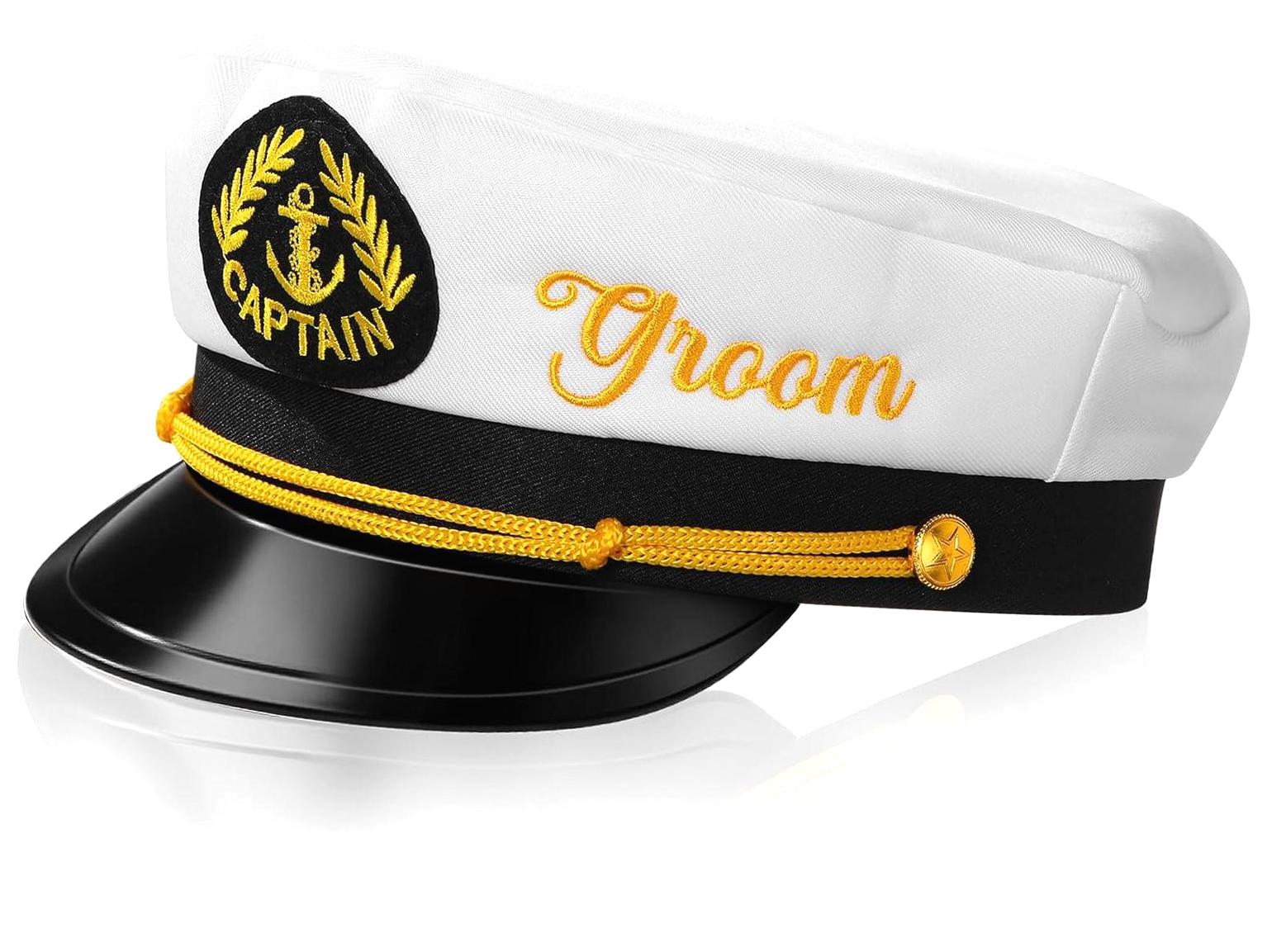 Hyjoy Groom Captain Hat Bachelor Groom to Boat Captain Hat for Wedding ...