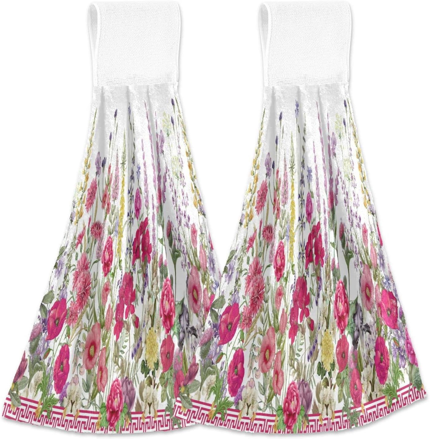 Hyjoy Hanging Hand Towels£¬Paisley Floral Hand Dry Towels for Kitchen ...