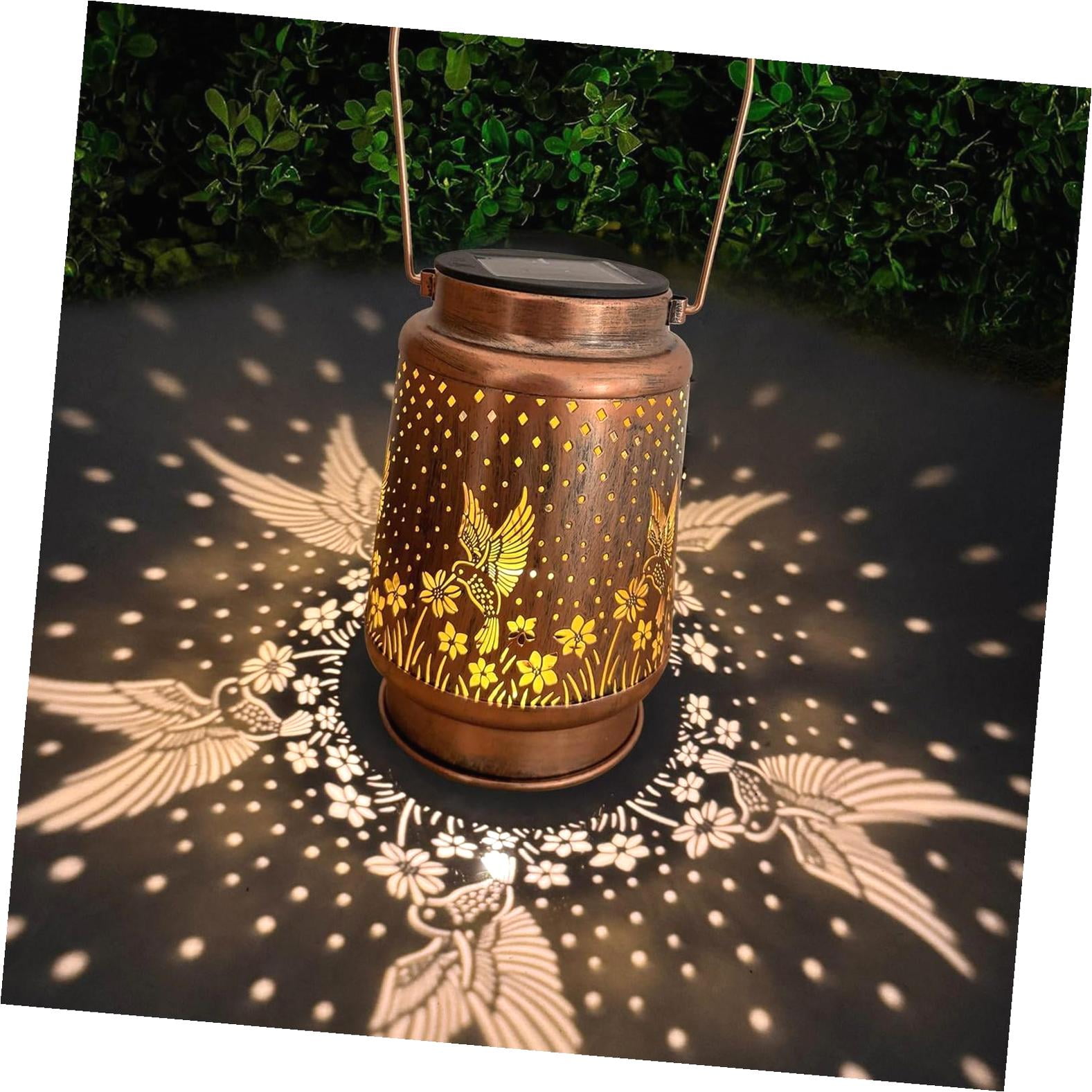 Hyjoy Hanging Solar Lanterns Hummingbird Solar-Powered Lights, Metal ...