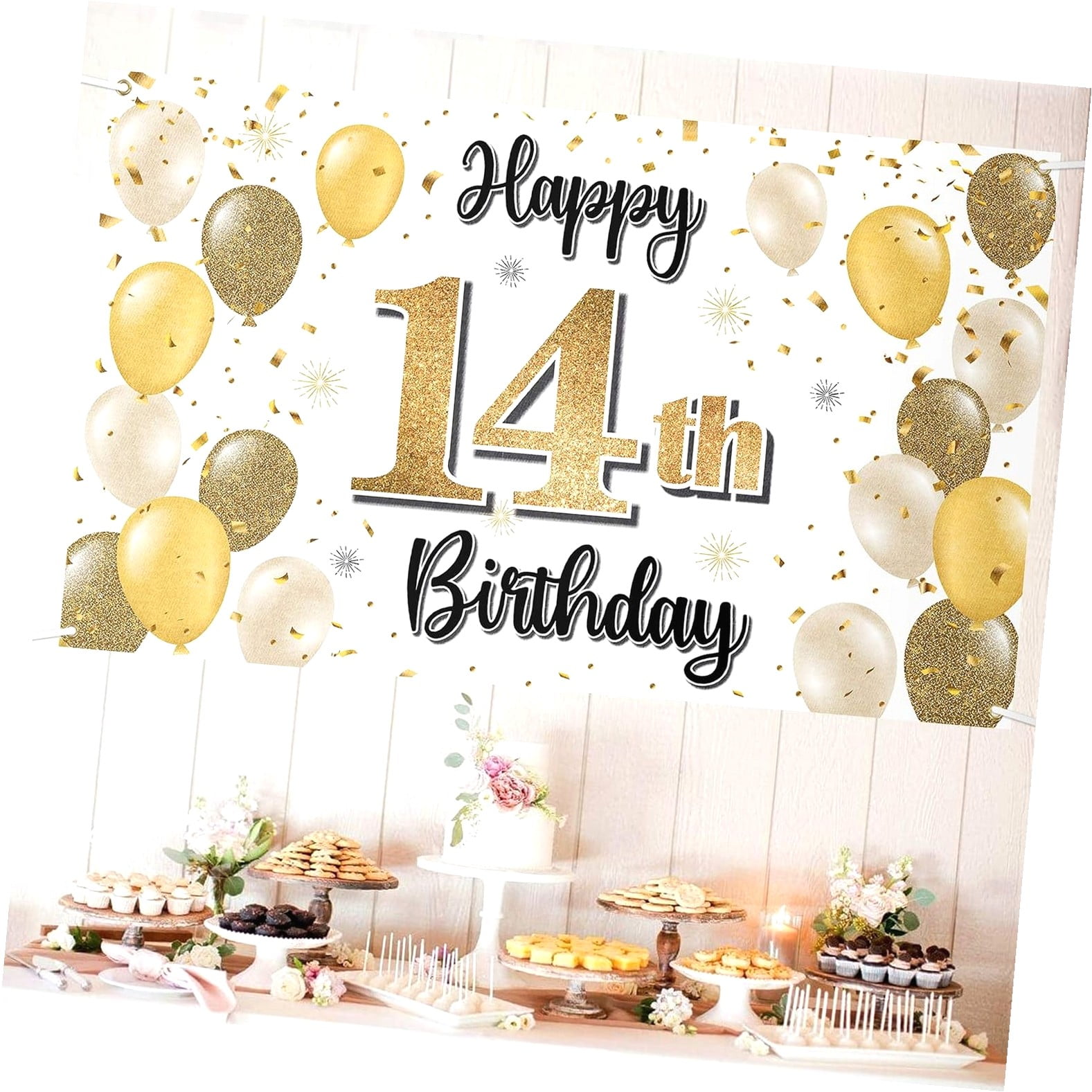 Hyjoy Happy 14th Birthday Decorations, 14th Balloon Large Birthday ...