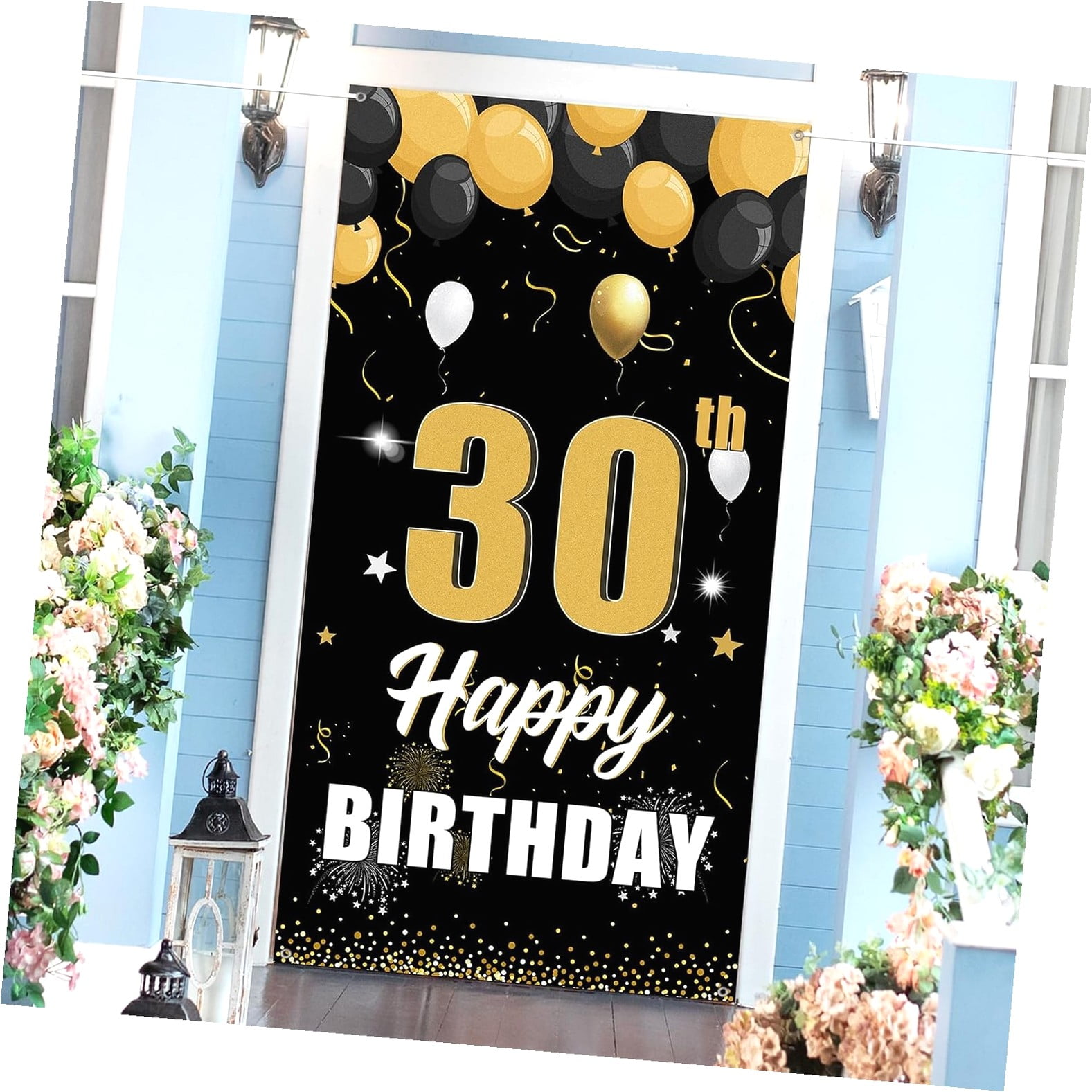 Hyjoy Happy 30th Birthday Door Banner 30th Birthday Party Door Cover 30 ...