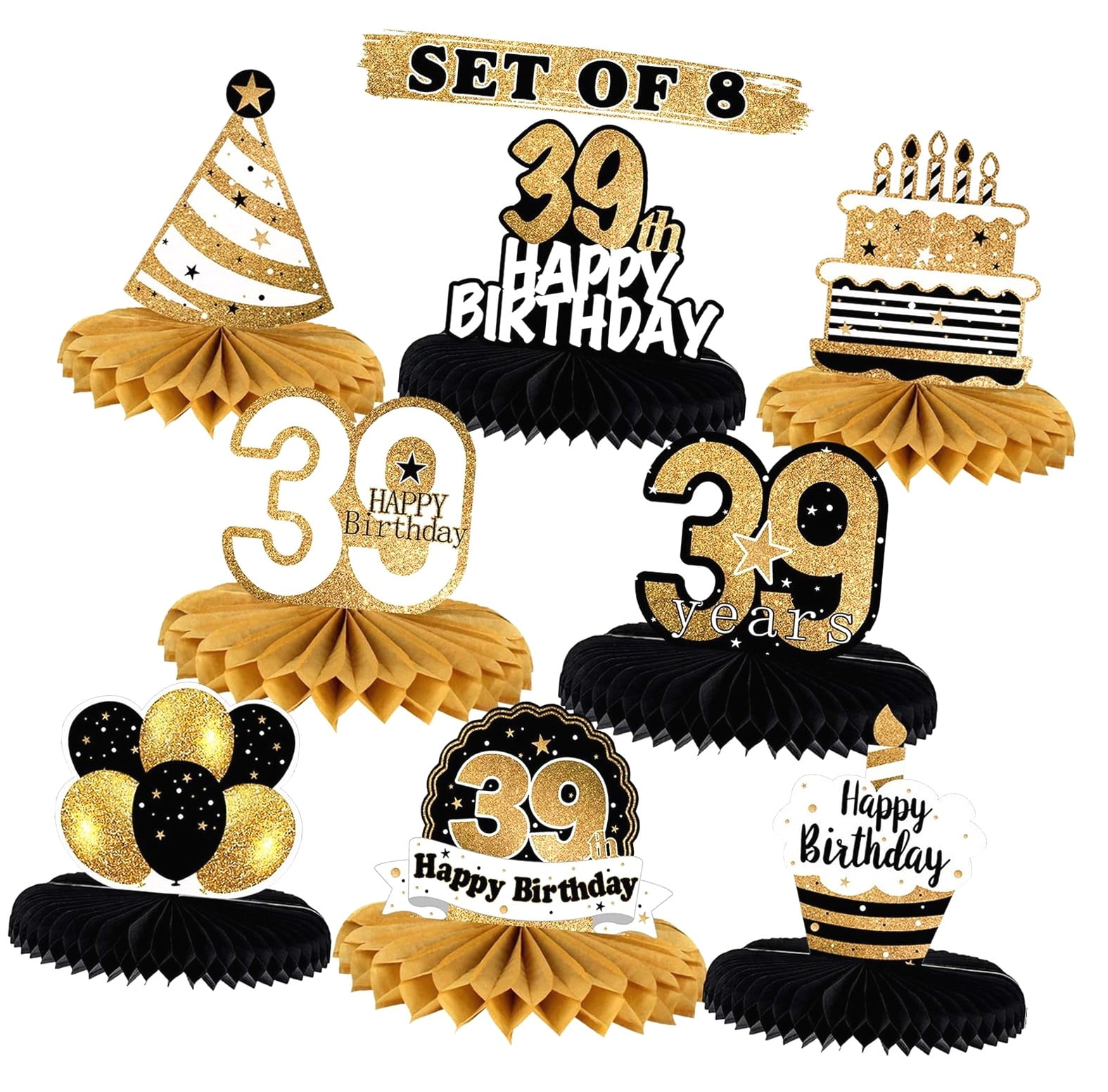 Hyjoy Happy 39th Birthday Table Centerpieces Cheers to 39th Birthday 39 ...