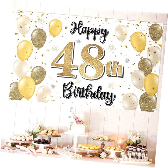 Hyjoy Happy 48th Birthday Decorations, 48th Balloon Large Birthday ...