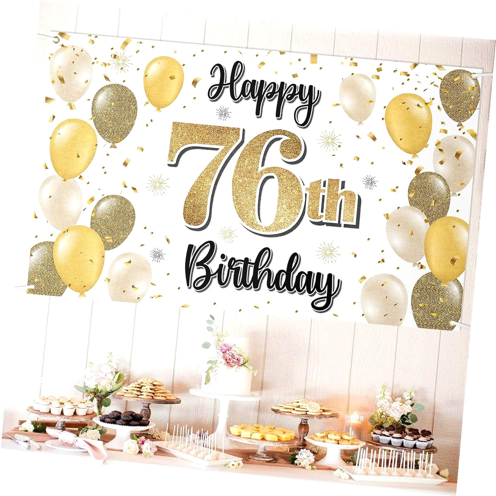 Hyjoy Happy 76th Birthday Decorations, 76th Balloon Large Birthday ...