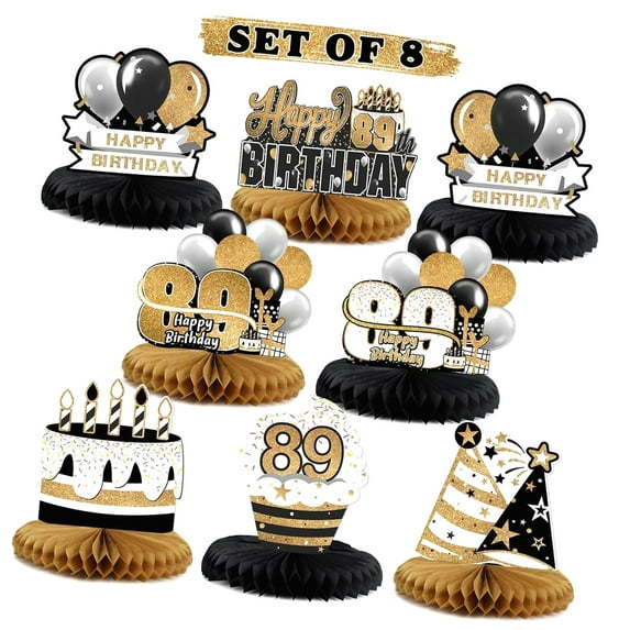 Hyjoy Happy 89th Birthday Decorations, 8-Piece Table Topper ...
