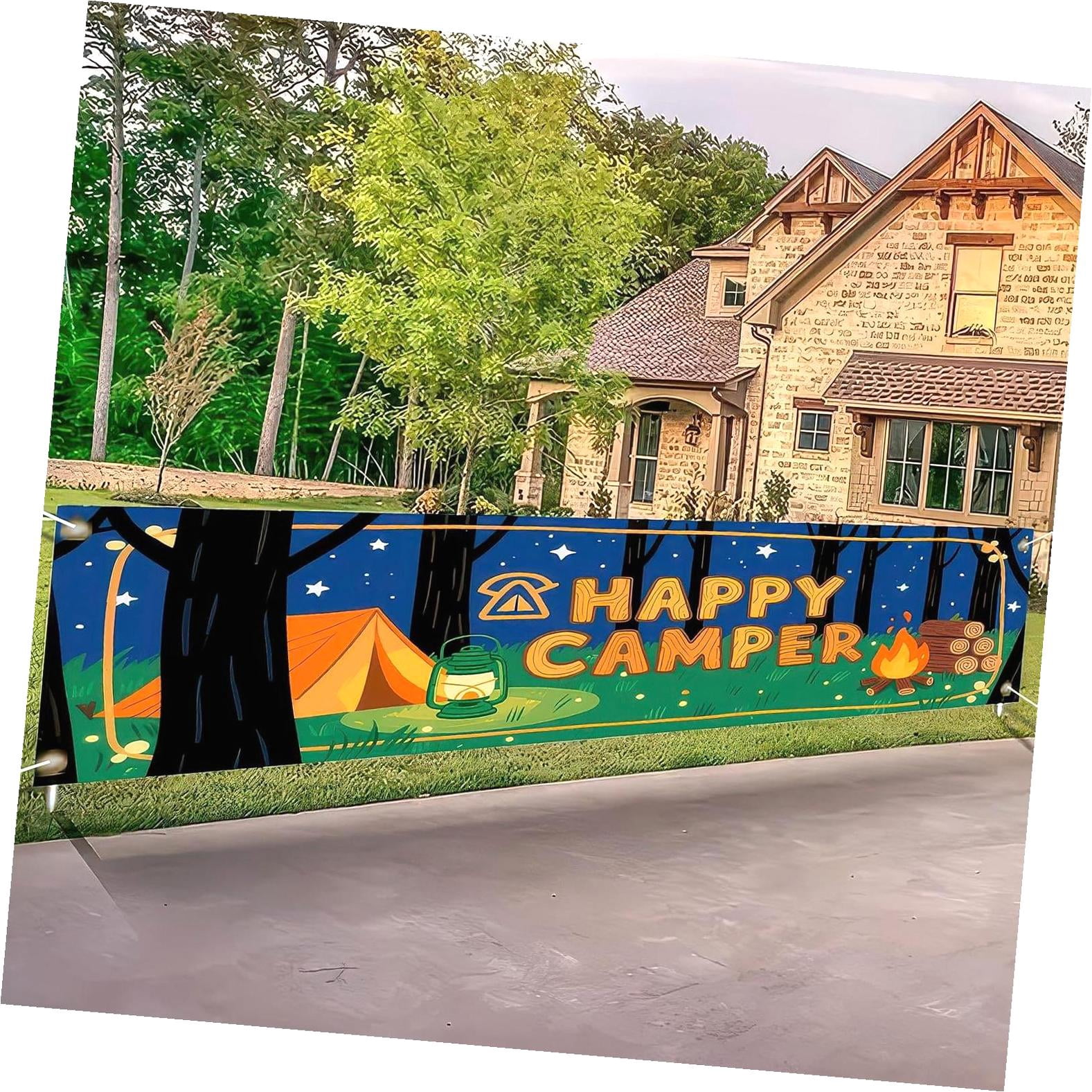 Hyjoy Happy Camper Backdrop Banner 118 x 20 inchs Happy Camper Garden ...
