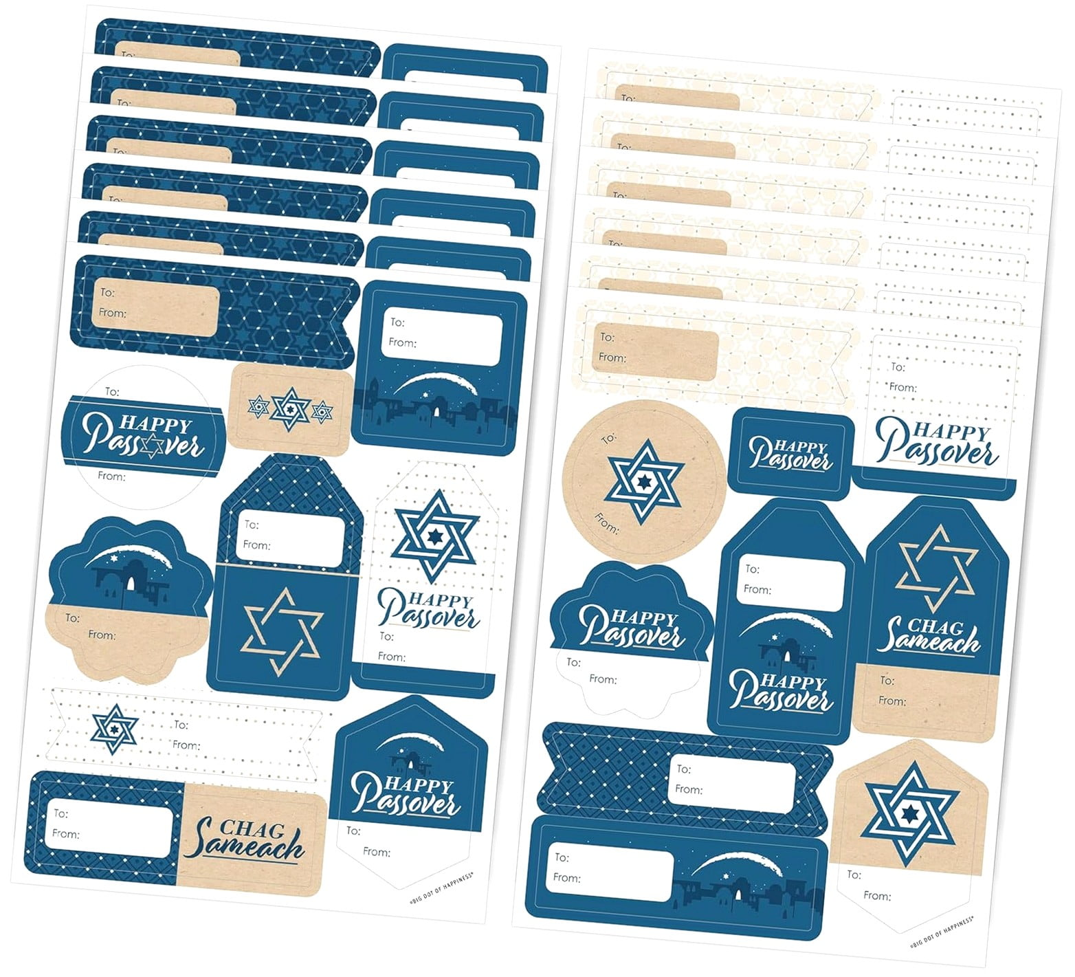 Hyjoy Happy Passover - Assorted Pesach Holiday Party Tag Labels - To ...