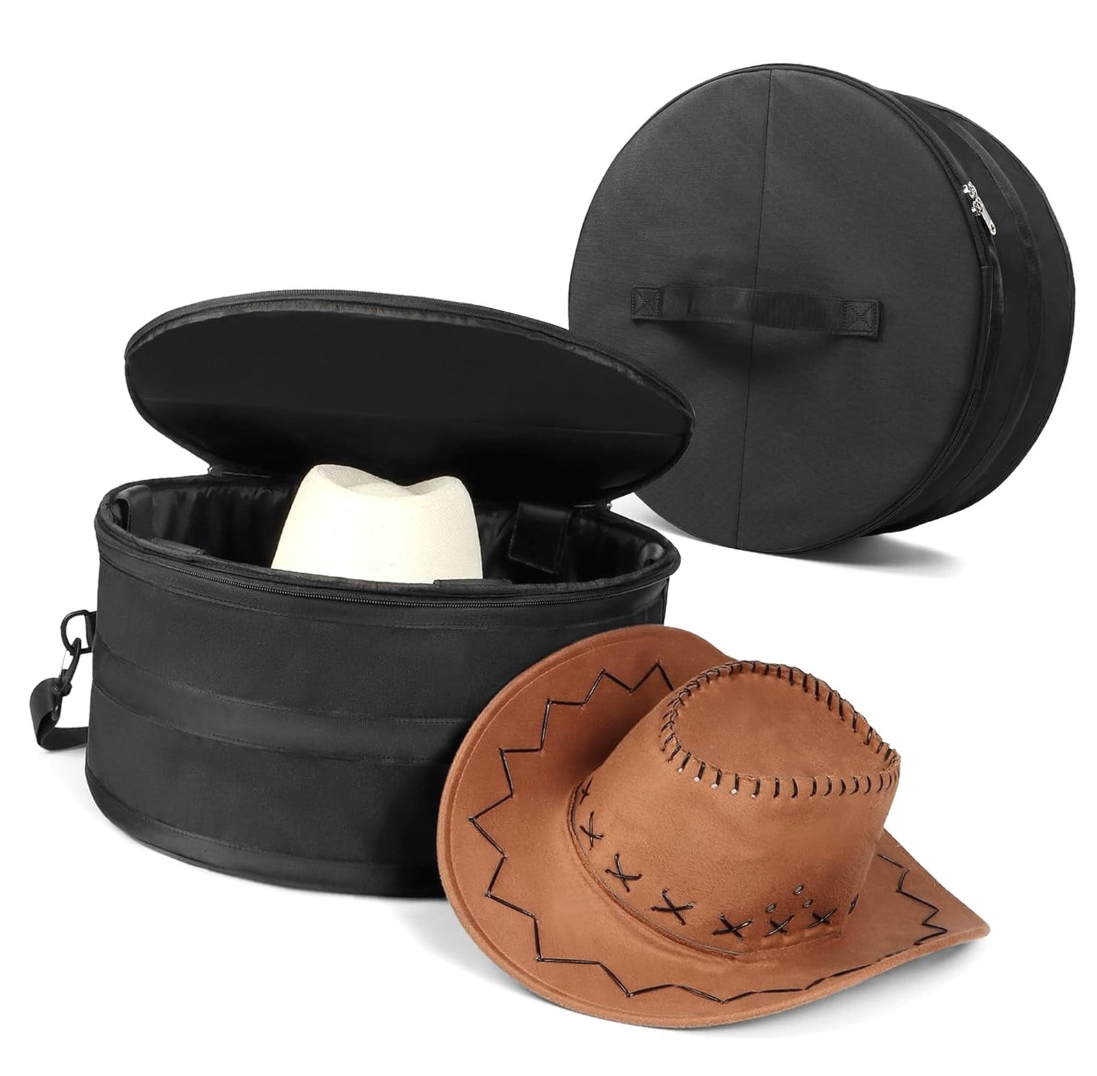 Hyjoy Hat Box for Travel, Hard Hat Storage Case for Hat, Collapsible ...