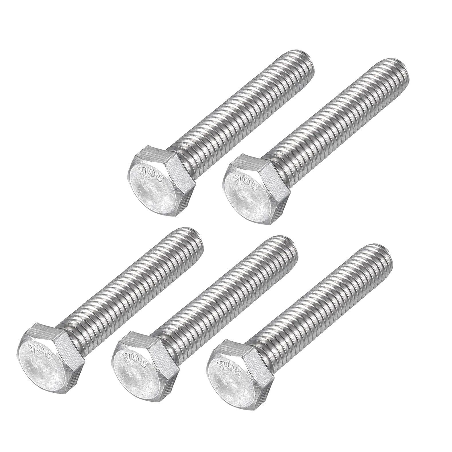 Hyjoy Hex Bolts (3/8-16 2") 5 Pieces, 304 Steel 18-8, Fully Threaded ...