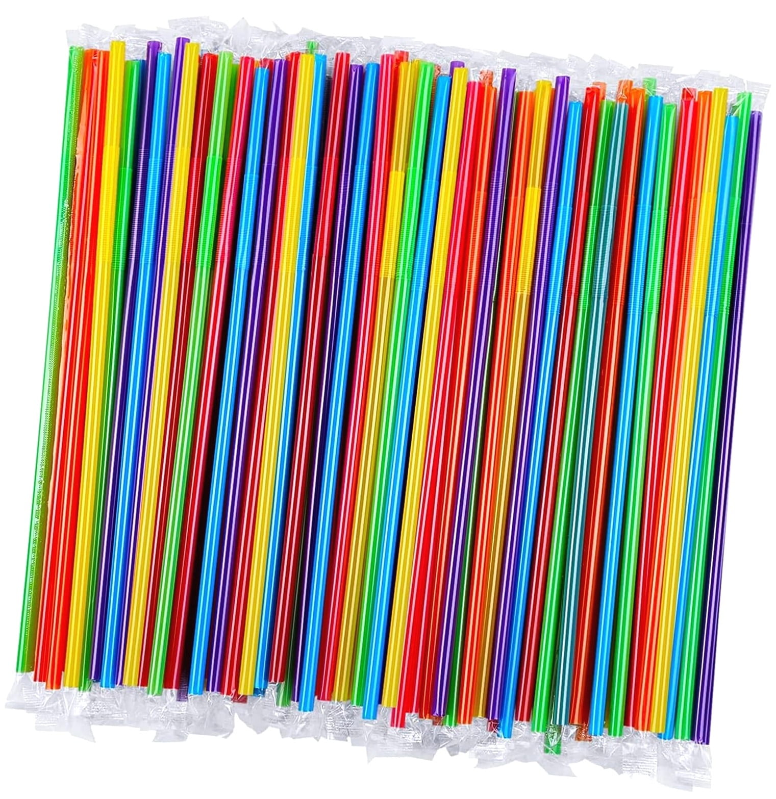 Hyjoy [Individually Wrapped] 200 Pieces Flexible Plastic Straw, Bendy ...