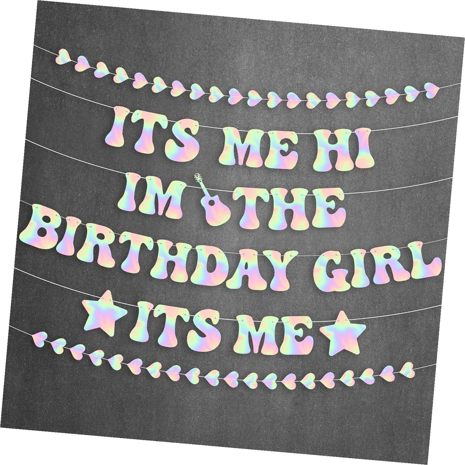 Hyjoy, It' Me Hi ' The Birthday It' Me Banner Set Pack of 6, Heart ...