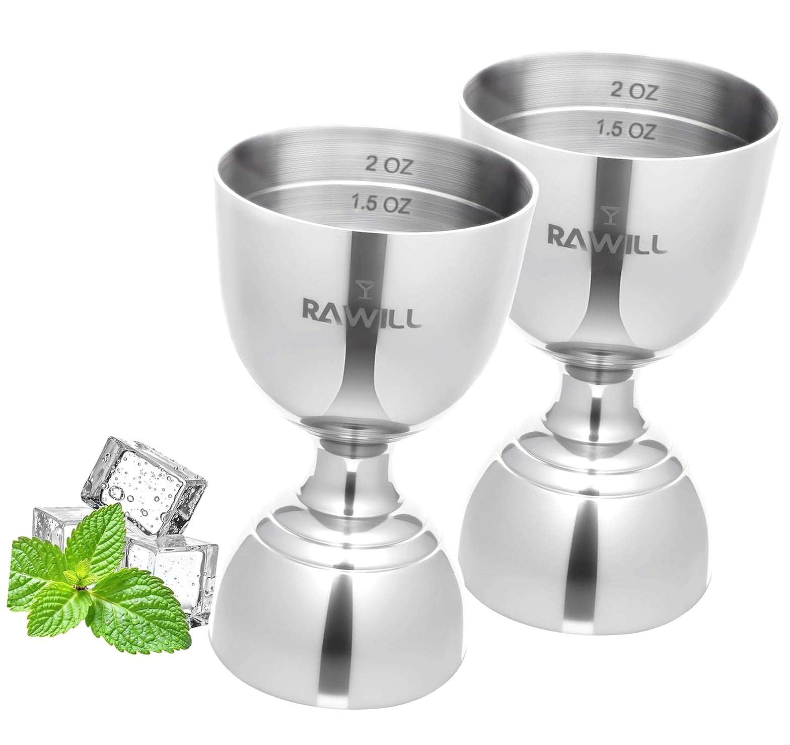 Hyjoy Jigger For Cocktails, 2 Piece Double Shot Measuring Cup 304 Steel ...
