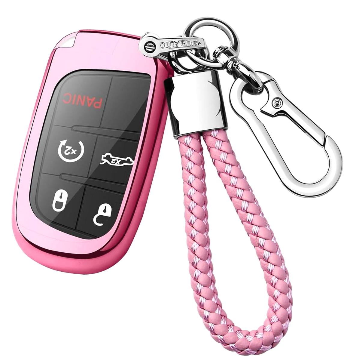Hyjoy Key Fob Cover With Leather Keychain, Soft TPU Protection Key Case ...