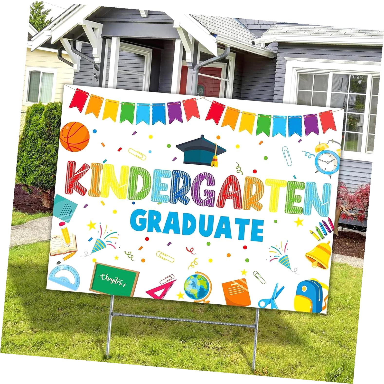 Hyjoy Kindergarten Graduation Yard Sign Graduate Party Decoration Grad ...
