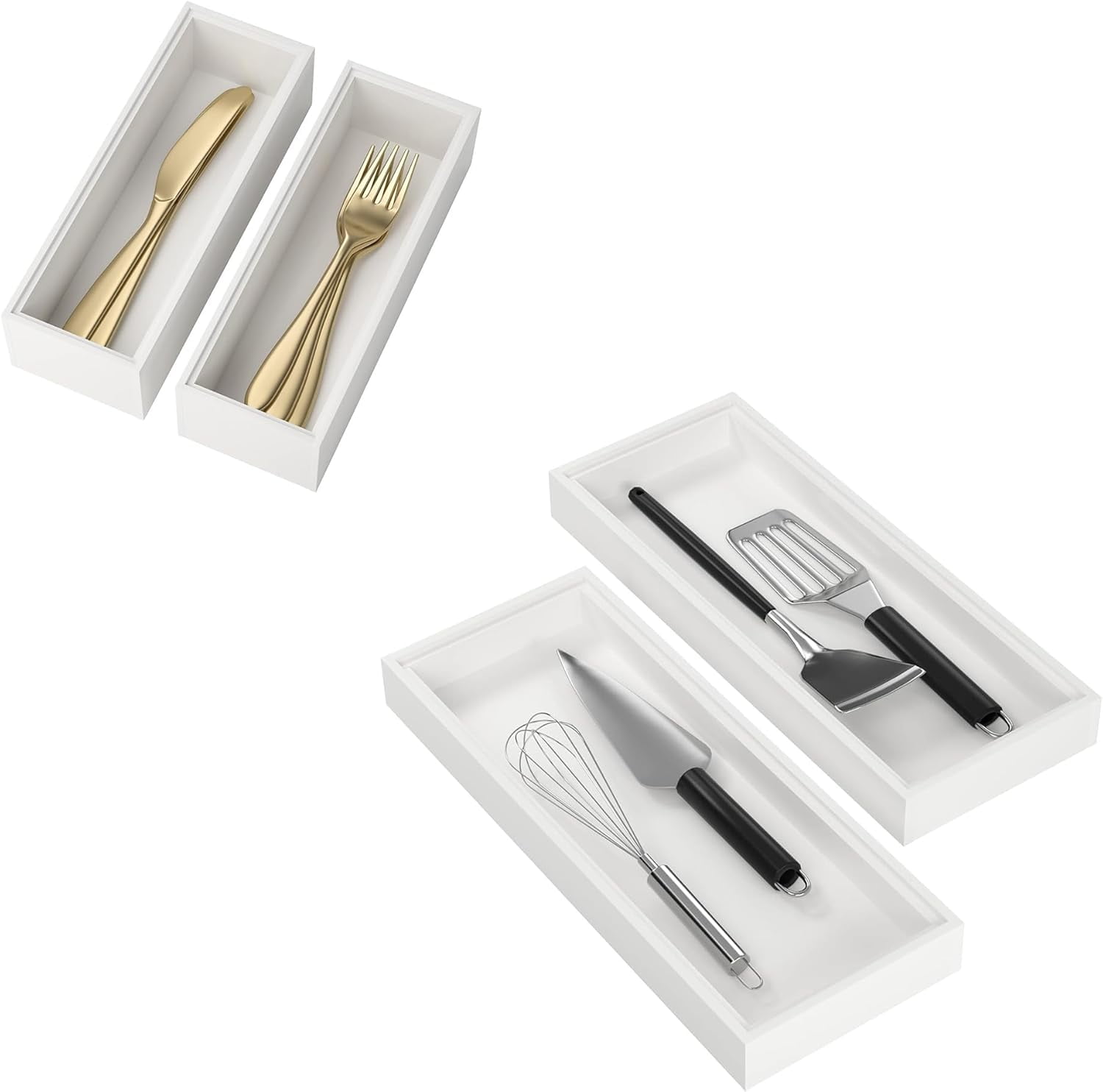 Hyjoy Kitchen Drawer Organizer, Stackable Utensil Holder Silverware ...