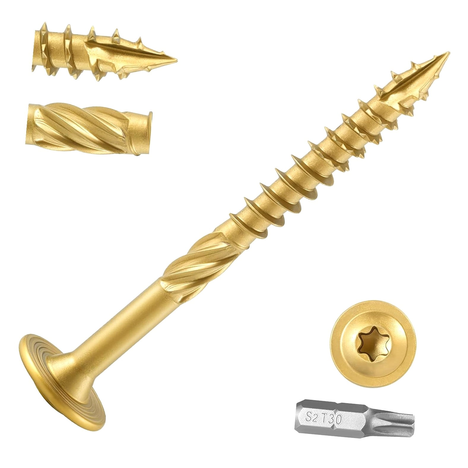 Hyjoy Lag Screws #14 3 Inch, (5lb, 208pcs) Structural Exterior Wood ...