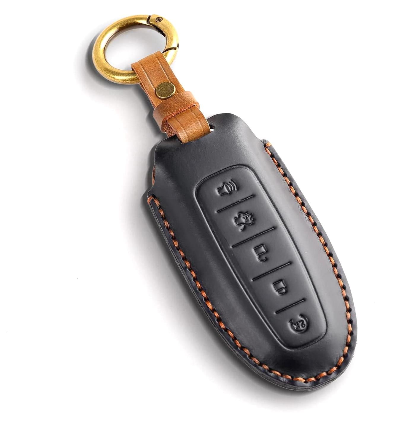 Hyjoy Leather Car Key Cover for 4/5 Button Key Fobs, with C-Edge ...