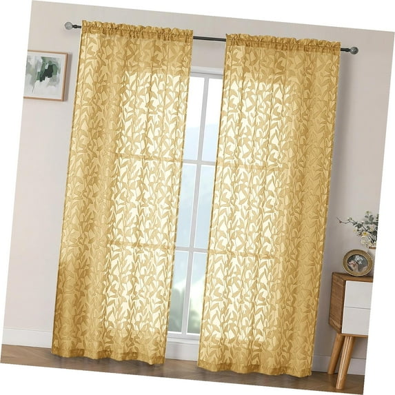 Hyjoy Leyna Sheer Curtains 84 Inches Long Room Bedroom 2 Panels Set ...