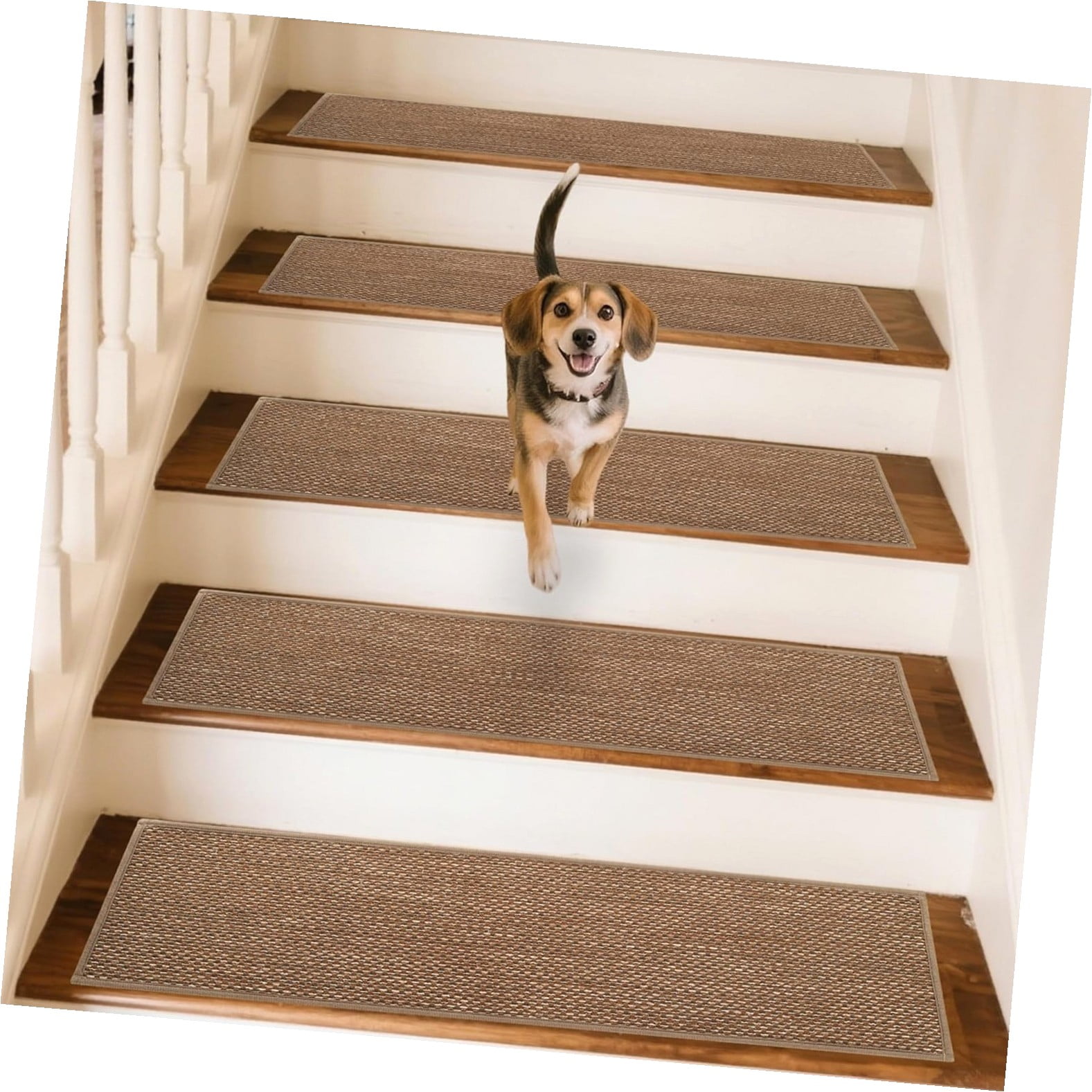 Hyjoy Linen Stair Treads for Wooden Steps Indoor 30x8 inch, 15 Pieces ...