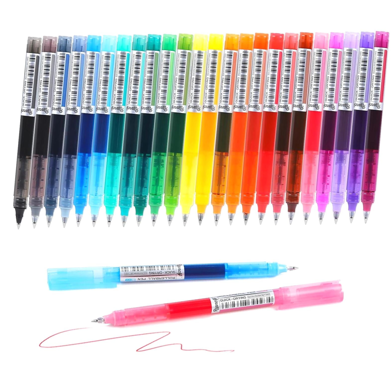 Hyjoy Liquid Ink Rollerball 24 Colored Ballpoint 0.7mm Cute Fine Point ...