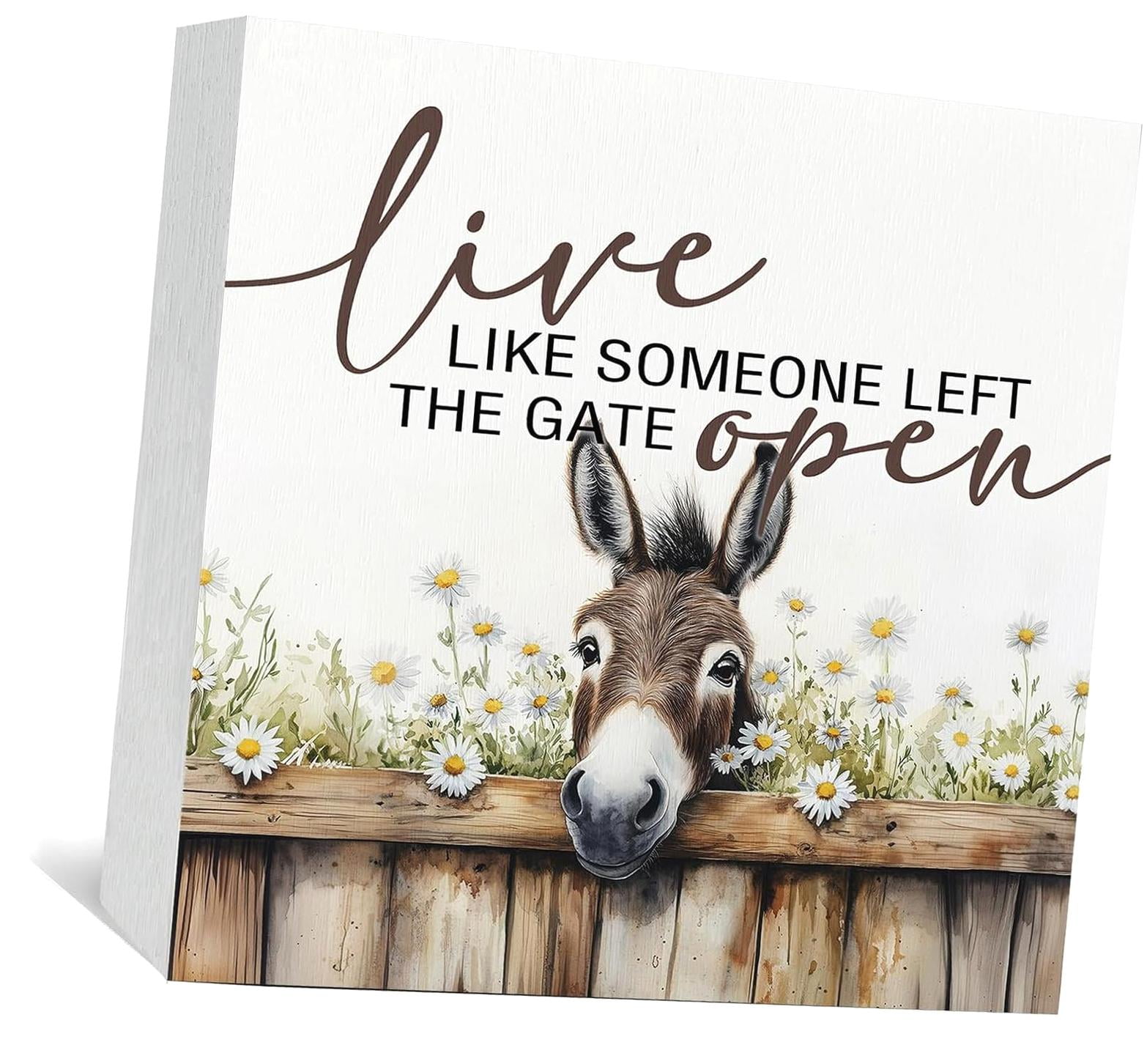 Hyjoy Live Someone Left the Gate Open Donkey Sign, Farm House ...