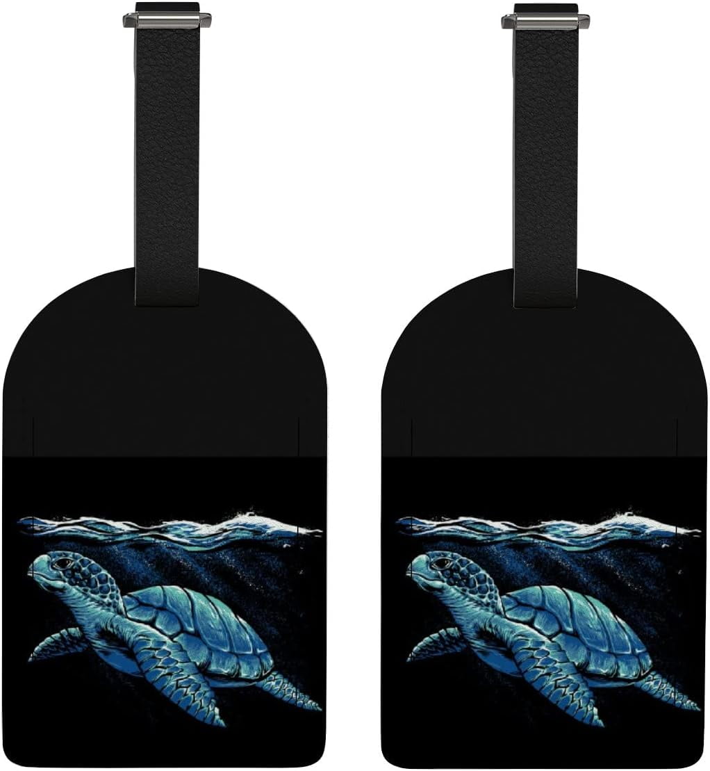 Hyjoy Luggage Tags for Travel Women Men Kids Ocean Turtle Art Set of 2 ...