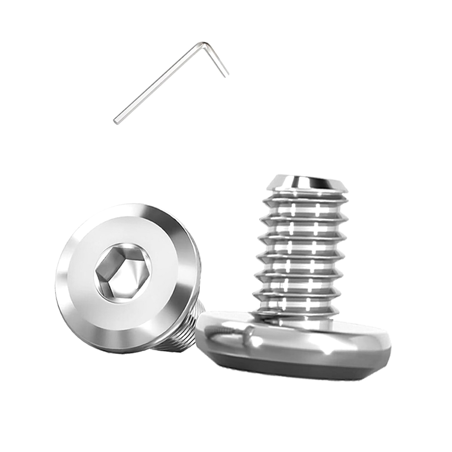 Hyjoy M6-1.0 10mm, 50-Pack Silver Flat Hex Cap Screw Bolts, 304 Steel ...