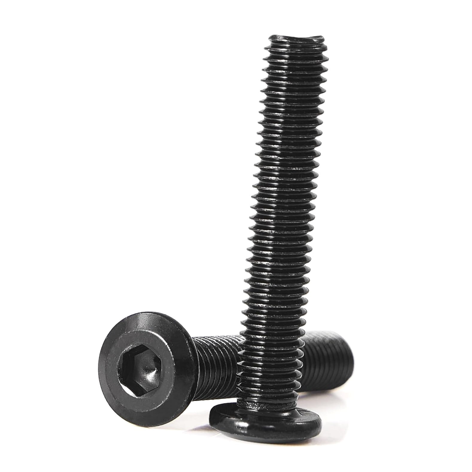 Hyjoy M6 55mm 20 Pieces Flat Hex Cap Screws, 304 Steel 18-8, Zinc ...