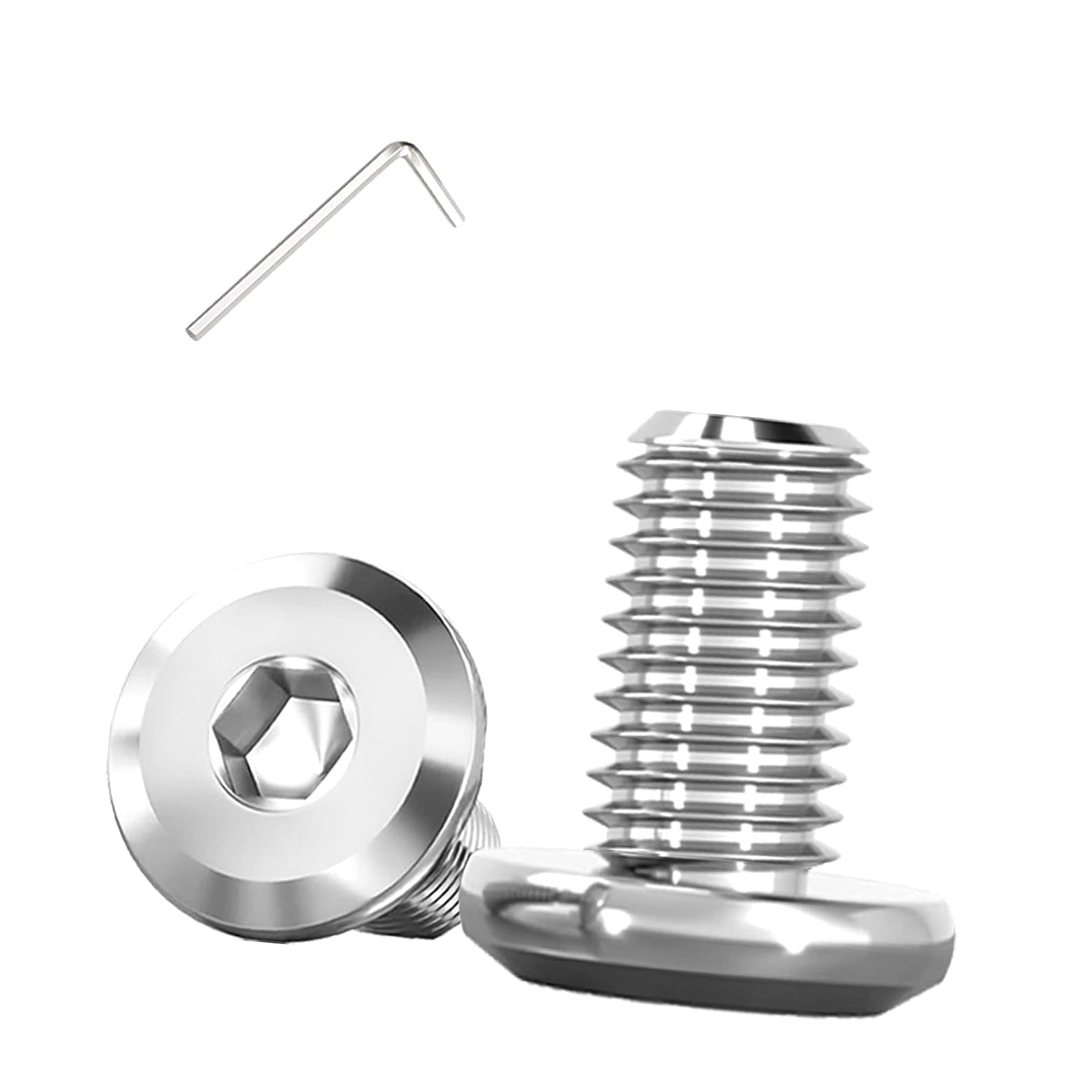 Hyjoy M8-1. 16mm, 50-Pack Silver Flat Hex Cap Screw Bolts, 304 Steel ...