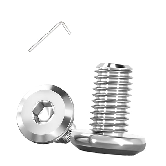 Hyjoy M8-1. 16mm, 50-Pack Silver Flat Hex Cap Screw Bolts, 304 Steel ...