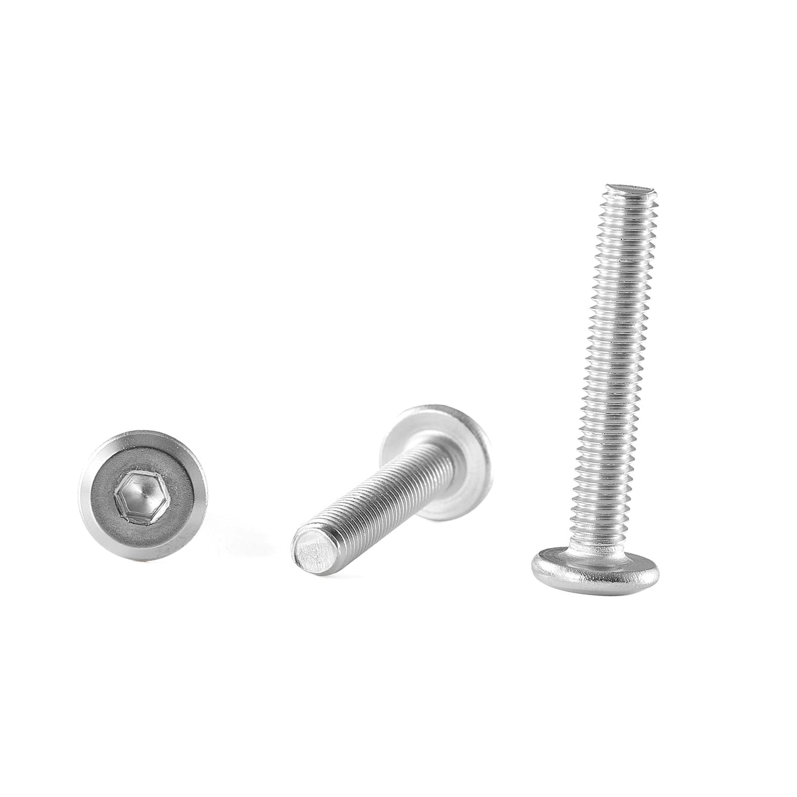 Hyjoy M8 50mm 20Pcs Flat Hex Cap Screws Bolts, Steel 304 (18-8), Full ...